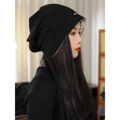 春季季双面堆堆帽大头围女2026新款保暖时尚宽松显脸小包头0104z