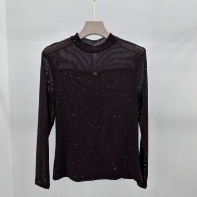 707专柜正品春季新款圆领长袖弹力网纱妈妈装透气打底衫上衣AA