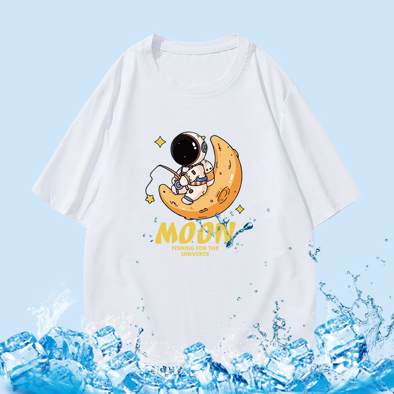 儿童冰丝短袖夏季中大童速干衣运动服宽松透气儿童圆领T恤上衣潮