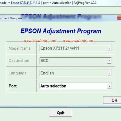 爱普生清零软件Reset Epson XP-211 XP-214 XP-411 (ECC)含图解