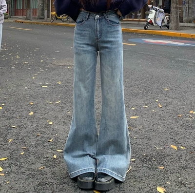 3MER猫须不贴腿微喇牛仔裤