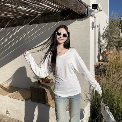 3MER长袖T恤女百搭慵懒感