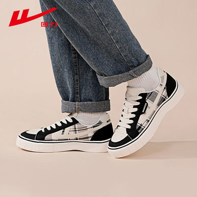 回力帆布鞋男鞋2026春季爆款经典格纹潮流百搭情侣同款休闲鞋子