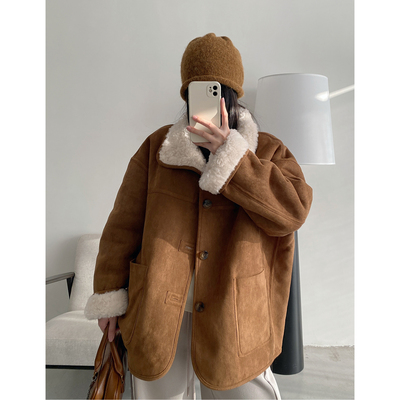 冬新款加厚双面可穿长袖保暖外套