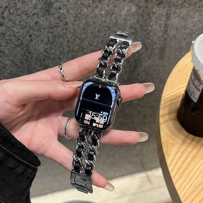 苹果手表iWatch8金属表带小香风适用apple watch76se高级感ultr女