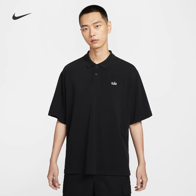 耐克/NIKE男子运动宽松休闲纯棉翻领短袖POLO衫HV0825-010-057