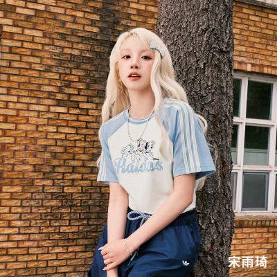 阿迪达斯三叶草女子宋雨琦同款101斑点狗联名运动短袖T恤KG6698