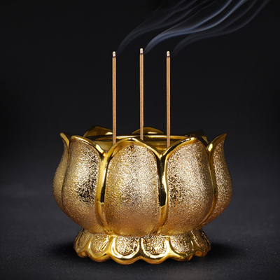 陶瓷吉祥佛阁香炉莲花香炉供佛