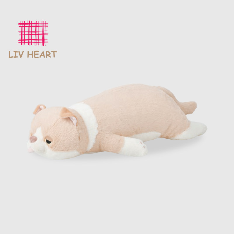 日本LIVHEART 茶米猫和朋友们 猫咪毛绒玩具睡觉抱枕娃娃玩偶礼物