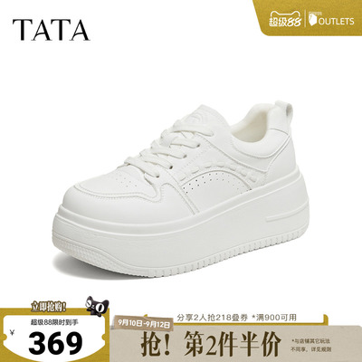 TATA/他她2026秋商场同款时尚休闲百搭厚底板鞋新款CQZ02CM6