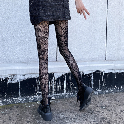 日系黑丝袜打底袜薄款镂空网袜