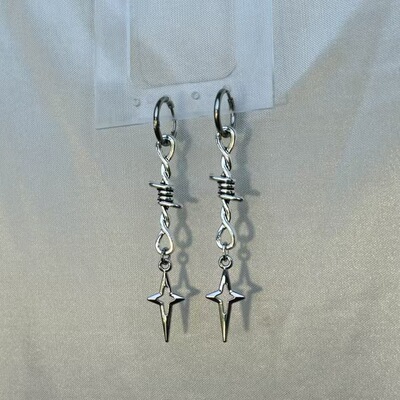 Thorny Punk hip-hop style earrings cute female ear clasp耳扣