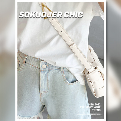 casual Shorts jeans高品质高腰牛仔短裤女 新款宽松显瘦外穿韩版