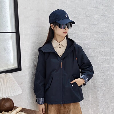 保罗彼得专柜正品女士连帽冲锋衣外套2025秋季新款简约BSECJ00331