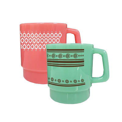 日式复古怀旧花纹马克杯造型笔筒