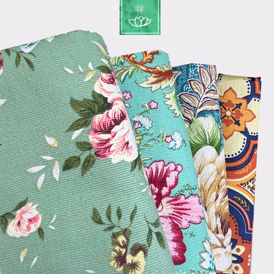 田园风纯棉印花布老粗布布料