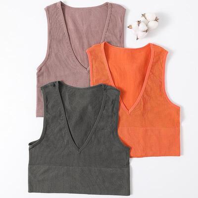 Deep Vneck sling vest with exposed navel 深V领吊带背心露脐