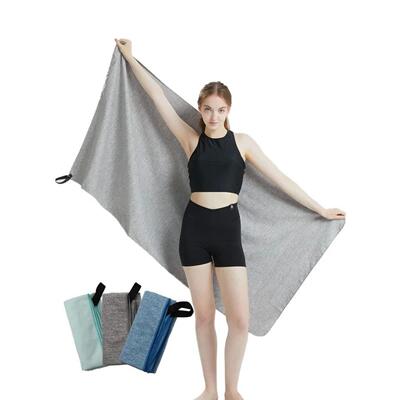 Microfiber Quick Dry Gym Towel Silver ION OdorFree Absorbent