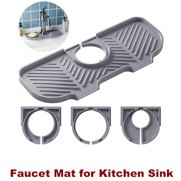 Kitchen Sink Faucet Splash Guard Draining Mat Silicone