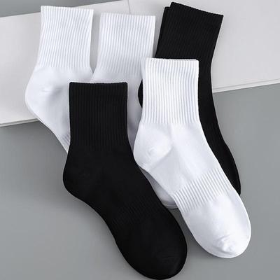 4Pairs Socks For Men Women cotton black 袜子男summer white