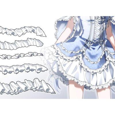 【csp笔刷】浪漫幻想印章褶边画笔 2 5 种类型(底色