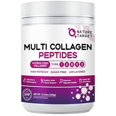NATURE TARGET Multi Collagen Peptides Powder - Type I， II