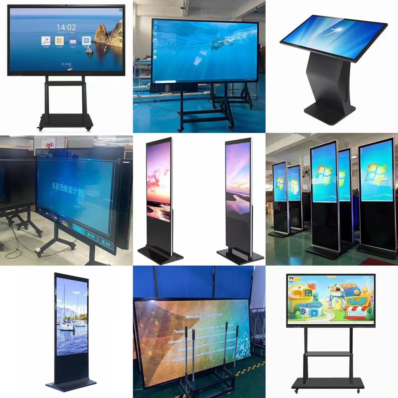 Wall-Mounted Vertical Advertising Machine Conference Smart Touch Floor ...