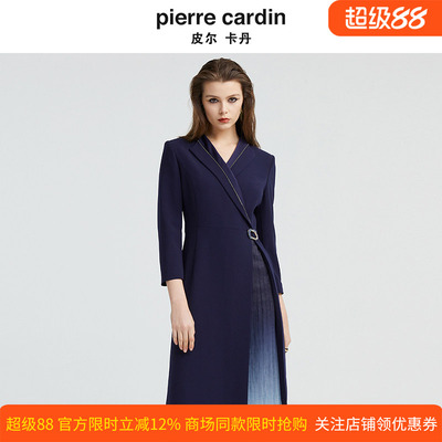 商场同款皮尔卡丹女装新款都市渐变修身收腰连衣裙P4344E4990L2