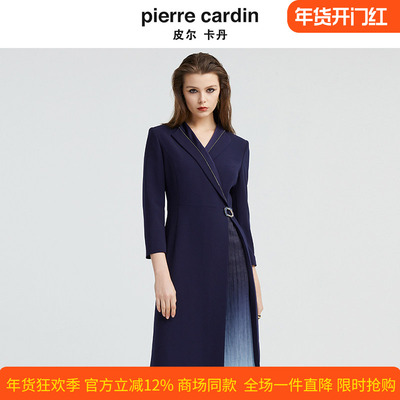 商场同款皮尔卡丹女装新款都市渐变修身收腰连衣裙P4344E4990L2