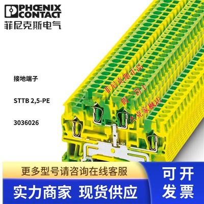 3036026德国原装正品菲尼克斯现货双层弹簧接地端子STTB 2.5-PE