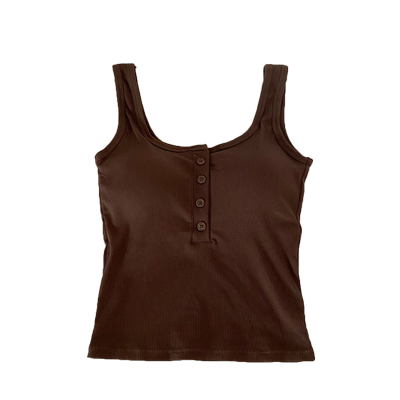 纯欲风美式辣妹纽扣吊带