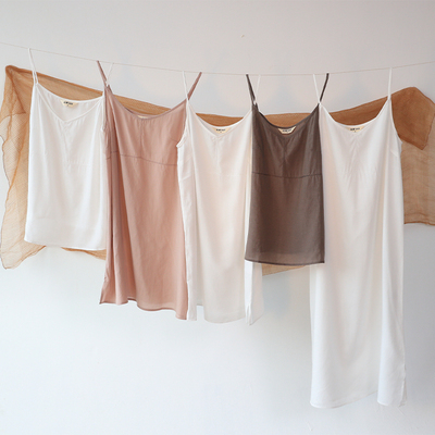 远家原创天丝亚麻吊带背心