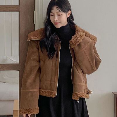 六1125韩国正品h-you--14053 外套区别致韩版简洁可爱都市冬季