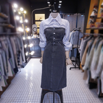 衬衫连衣裙2023新款翻领单排