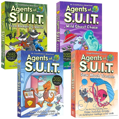 Investigators Agents of S.U.I.T. 鳄鱼侦查员外传1-4册 S.U.I.T.侦查员 搞笑漫画书 英语课外读物 平装 英文原版进口儿童图书
