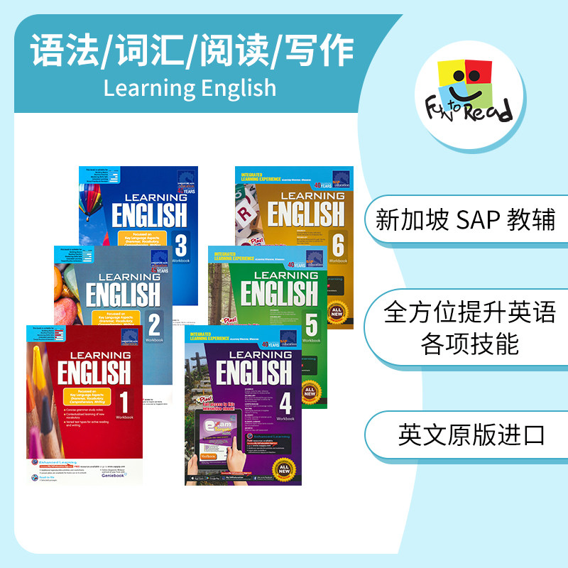SAP Learning English Workbook 1-6年级学习系列英语6册练习册 7-12岁新加坡新亚出版社教辅英文原版进口_虎窝淘