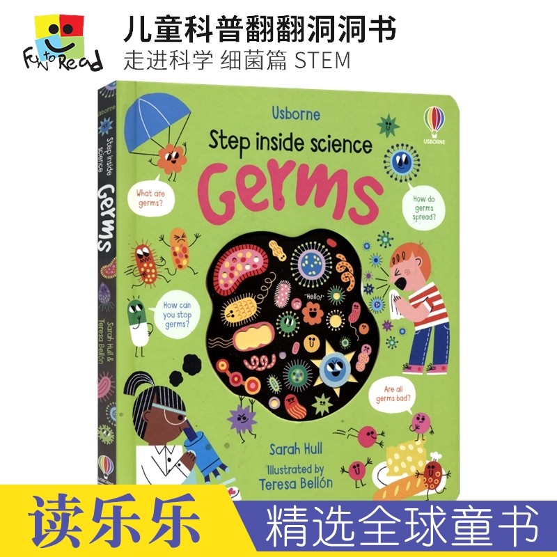 Usborne Step Inside Science Germs Weather走进科学细菌天气百科翻翻洞洞书 STEM少儿英语科普读物英文 ...