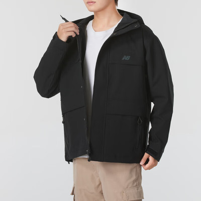 NEW BALANCENB外套男女装工装连帽简约百搭梭织运动夹克AMJ43313