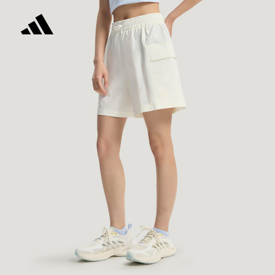 adidas阿迪达斯梭织裤2026夏女拒水工装运动舒适休闲短裤 KS5373