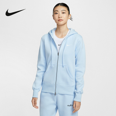 NIKE耐克女子针织夹克外套25冬新款加绒连帽衫运动卫衣HJ0996-441