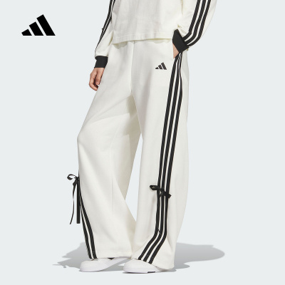 adidas阿迪达斯三条纹舞动系列香蕉裤2025秋冬女蝴蝶结长裤KG3857