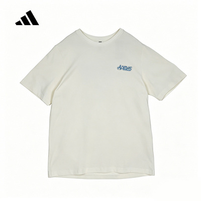 adidas阿迪达斯白色半袖简约宽松2026秋男运动休闲短袖T恤 LF7397
