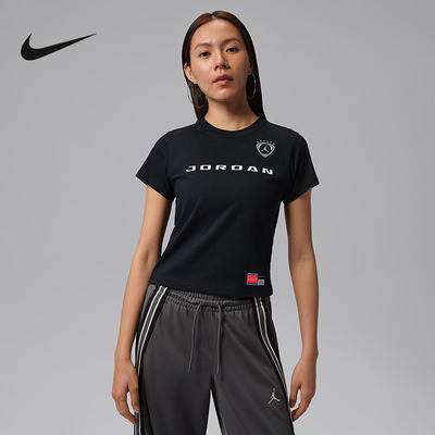 Jordan耐克BROOKLYN女子印花T恤夏季棉质短袖运动上衣IR8804-010
