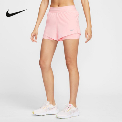 Nike耐克短裤女25夏新款梭织速干中腰二合一跑步运动裤HJ5377-607
