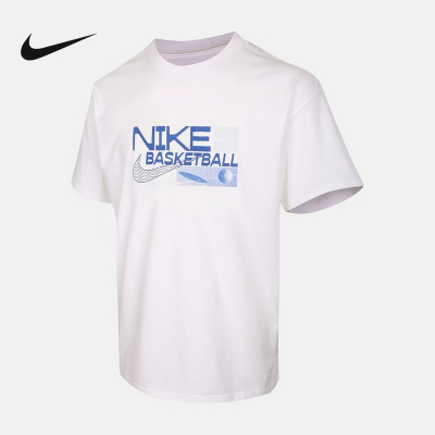 Nike耐克男T恤2026夏季运动训练宽松印花棉质圆领短袖II0663-100