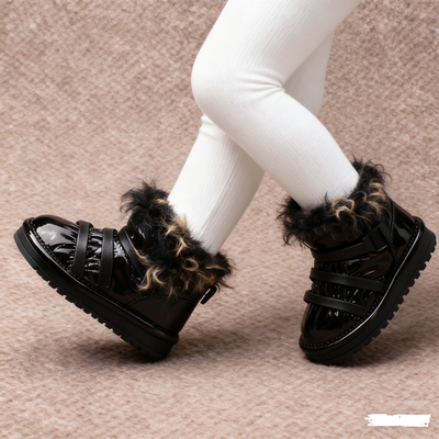 冬季断码儿童雪地靴软皮面加绒