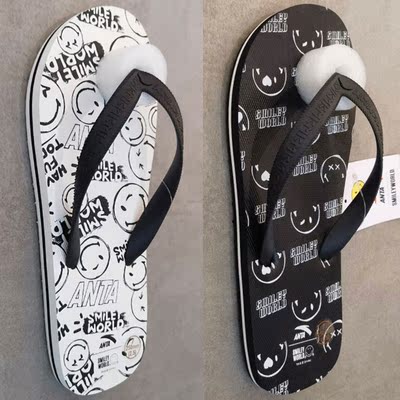 正品安踏潮流印花人字拖超轻拖鞋