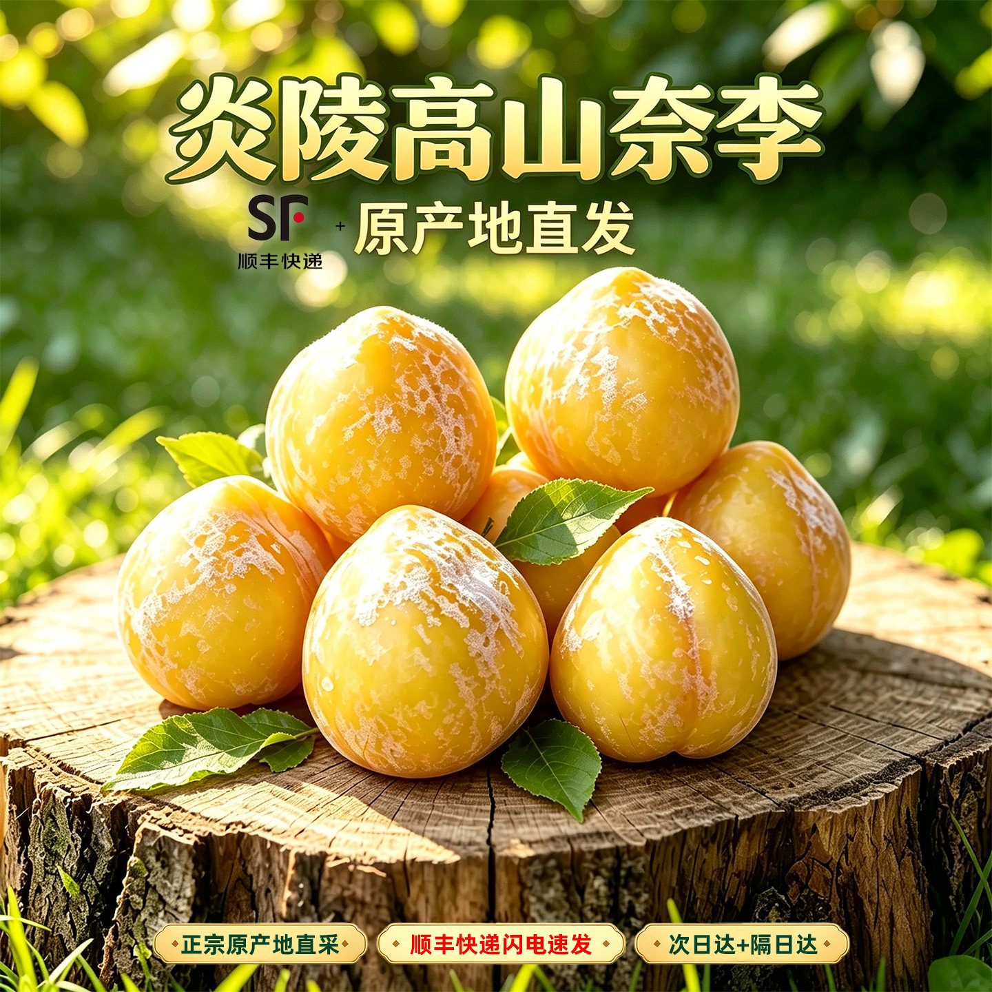 正宗湖南炎陵奈李礼盒装黄金柰李桃形李现摘新鲜水果脱骨李子顺丰