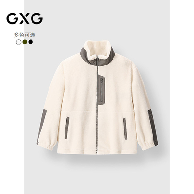 GXG男装 多色仿羊羔毛户外口袋设计保暖夹克外套 2024冬季品