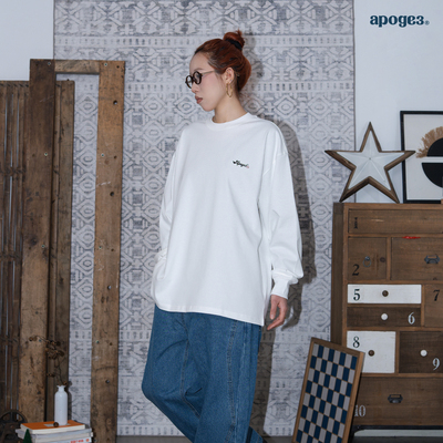 APOGE3阿保机 友好小红花长袖T恤男女同款百搭纯棉美式宽松潮牌